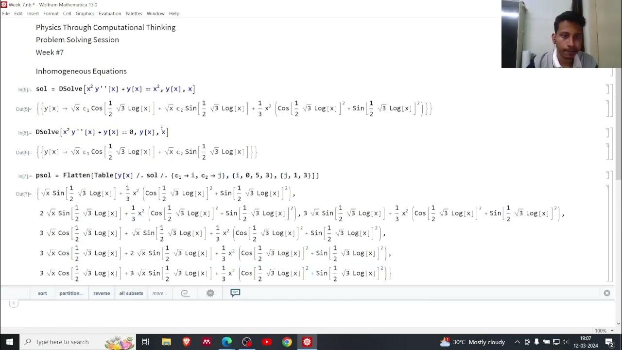 NOC24-PH13: Physics through Computational Thinking : Problem solving Session Week 7 - YouTube