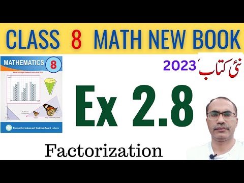 8Th Class Math New Book Exercise 2.8 Factorization - YouTube