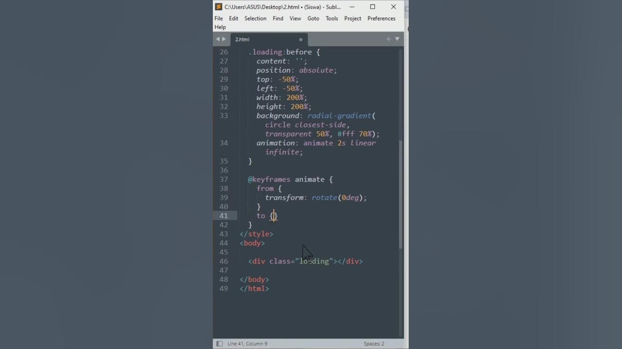 How To Make Loading Animation Using Html Css Tutorial Html Css Html