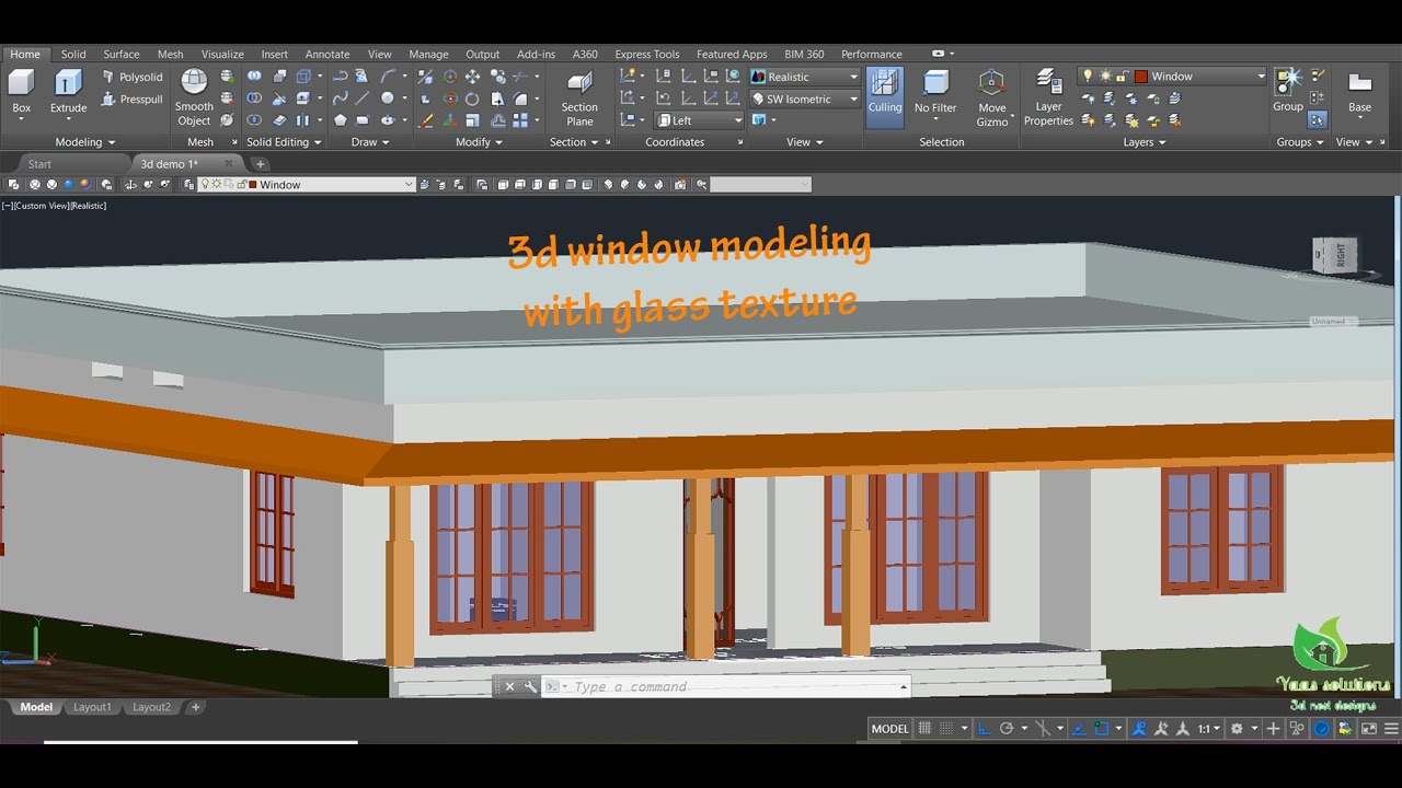 3D Window modelling - CAD 3D - YouTube