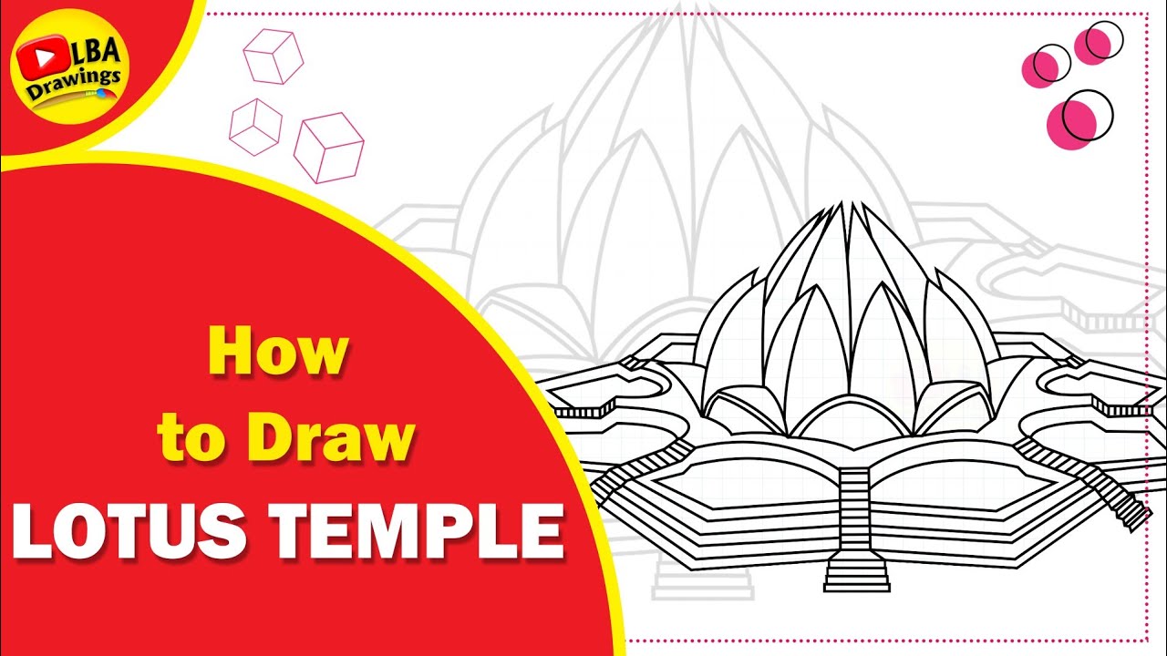 Lotus Temple Drawing 😍 @LBADrawings - YouTube