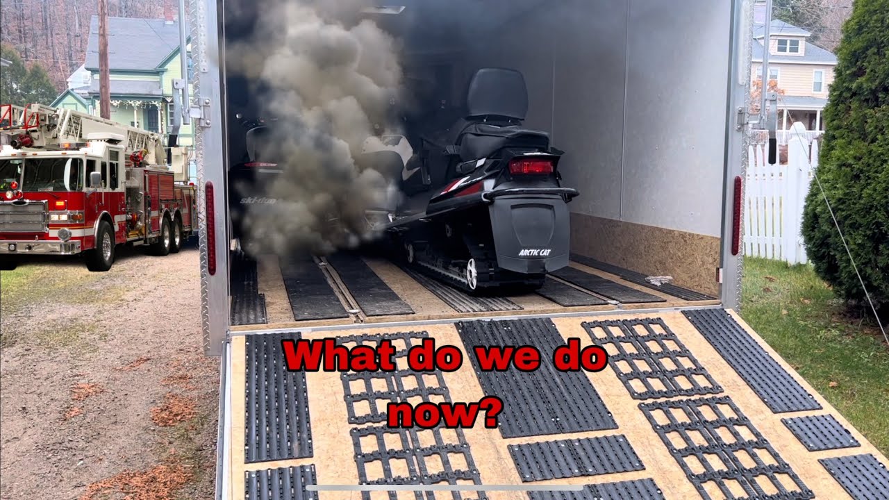 Our snowmobile almost catches on Fire! (Plus road rage!) - YouTube
