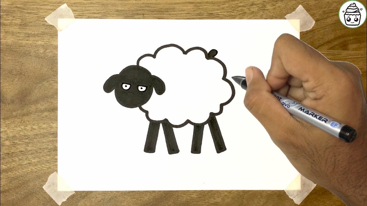 BELAJAR MELUKIS KAMBING BIRI BIRI COMEL - YouTube