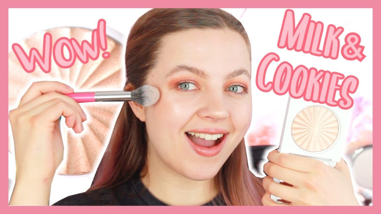 OFRA X STEPH TOMS MILK & COOKIES HIGHLIGHTER REVIEW ON FAIR SKIN! - YouTube