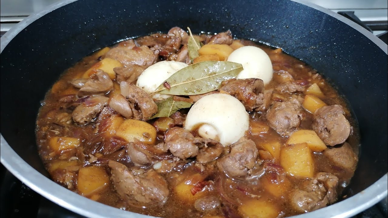 Adobong atay NG manok na patatas at itlog||chicken liver easy recipe my ...