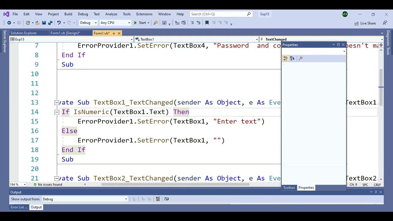 GUI Application Development Experiment No 13 Form Validation Using Error Provider Control - YouTube