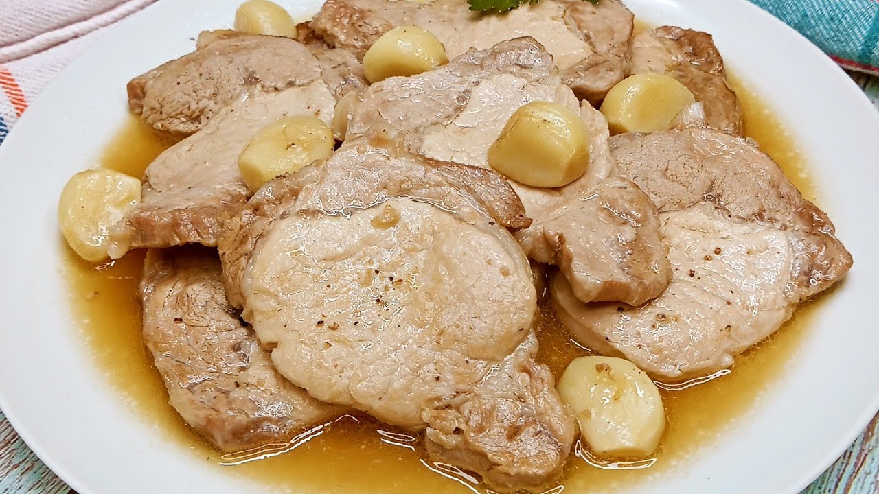 LOMO DE CERDO EN SALSA DE AJO. FÁCIL ,RÁPIDO Y MUY TIERNOS...💥💥 Cinta ...