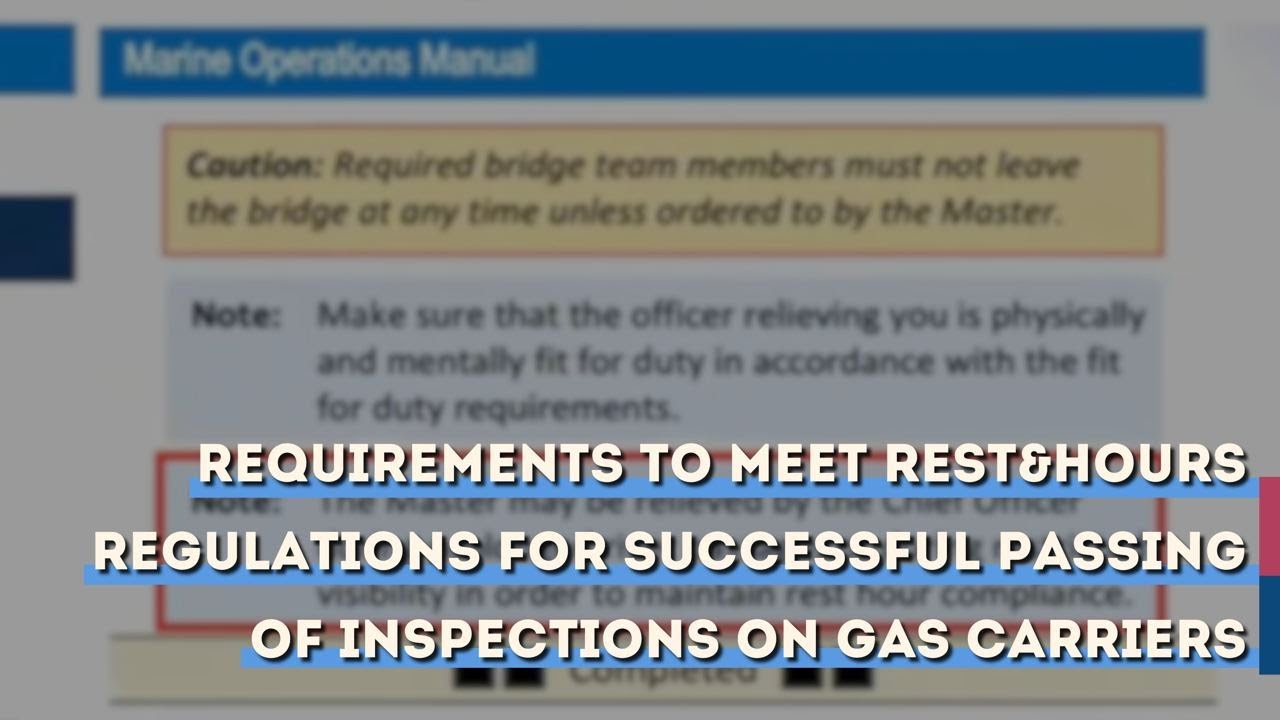 Requirements to meet Rest&Hours regulations for successful passing of ...