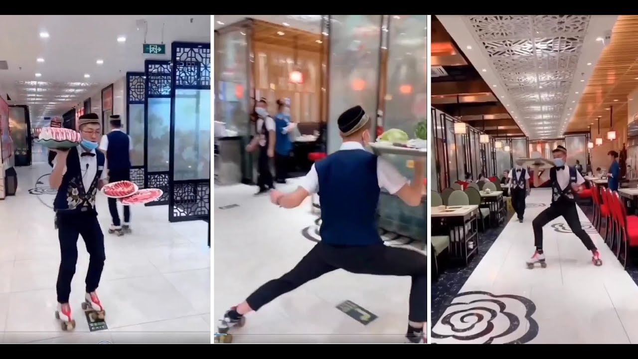 Look Out for Roller Blading Waiters - YouTube