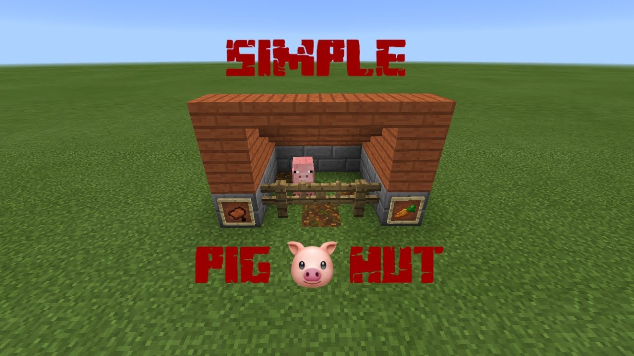 Simple pig 🐷 hut - YouTube