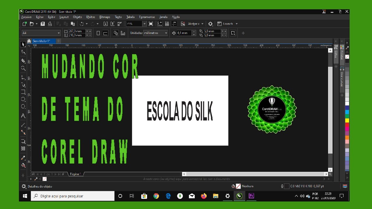 Mudando cor de Tema do Corel Draw - YouTube