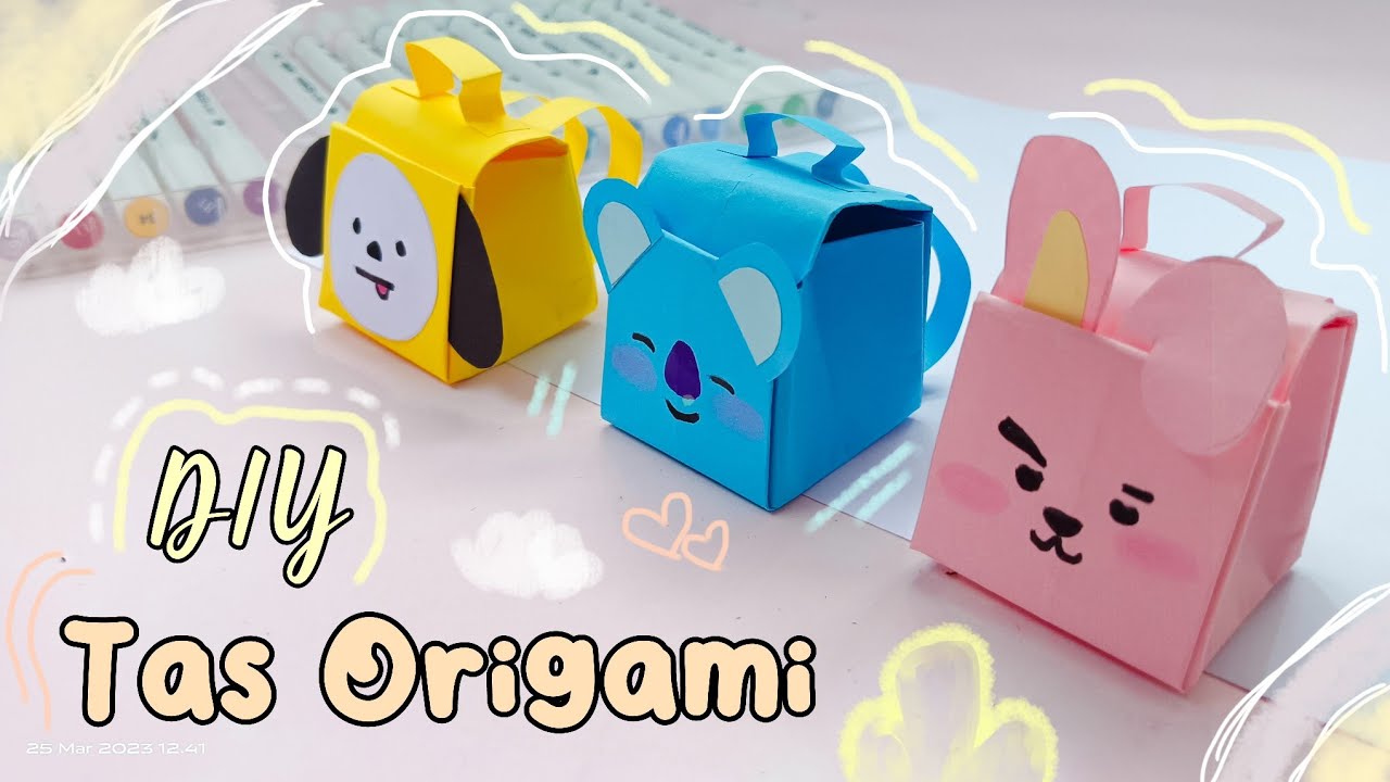 BIKIN TAS ORIGAMI YUK👛! GAMPANG BANGET BIKINNYA! #kerajinanorigami # ...