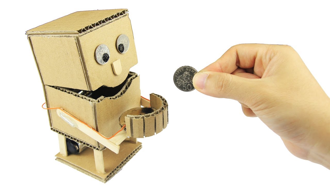 How to Make an Robot Piggy Bank with measurements - Just5mins - YouTube