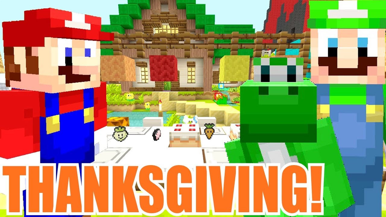 MARIO AND FREINDS THANKSGIVING PARTY! | Super Mario Series | Minecraft ...