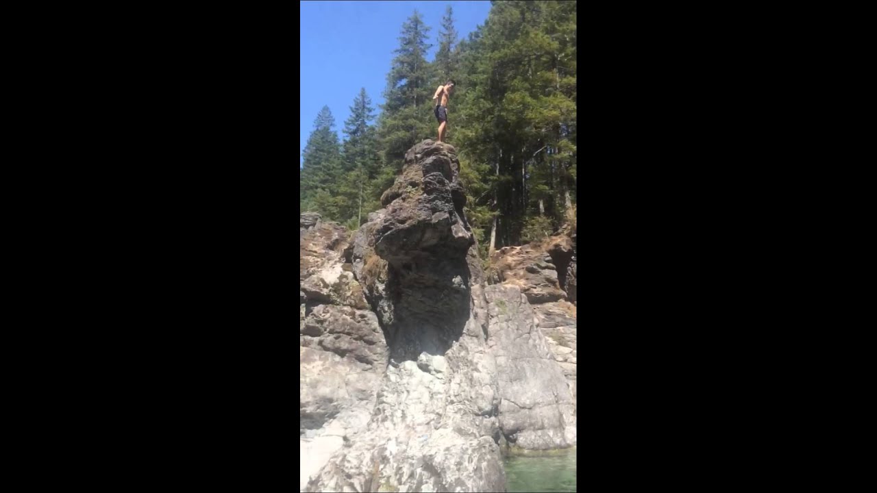 Cliff jumping at Three Pools, Oregon - YouTube