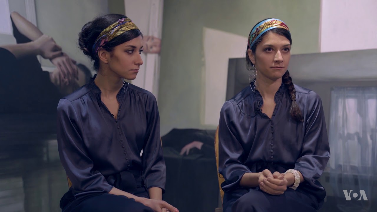 Iranian Twin Sisters Win Over the US with Their Emotional Art - YouTube