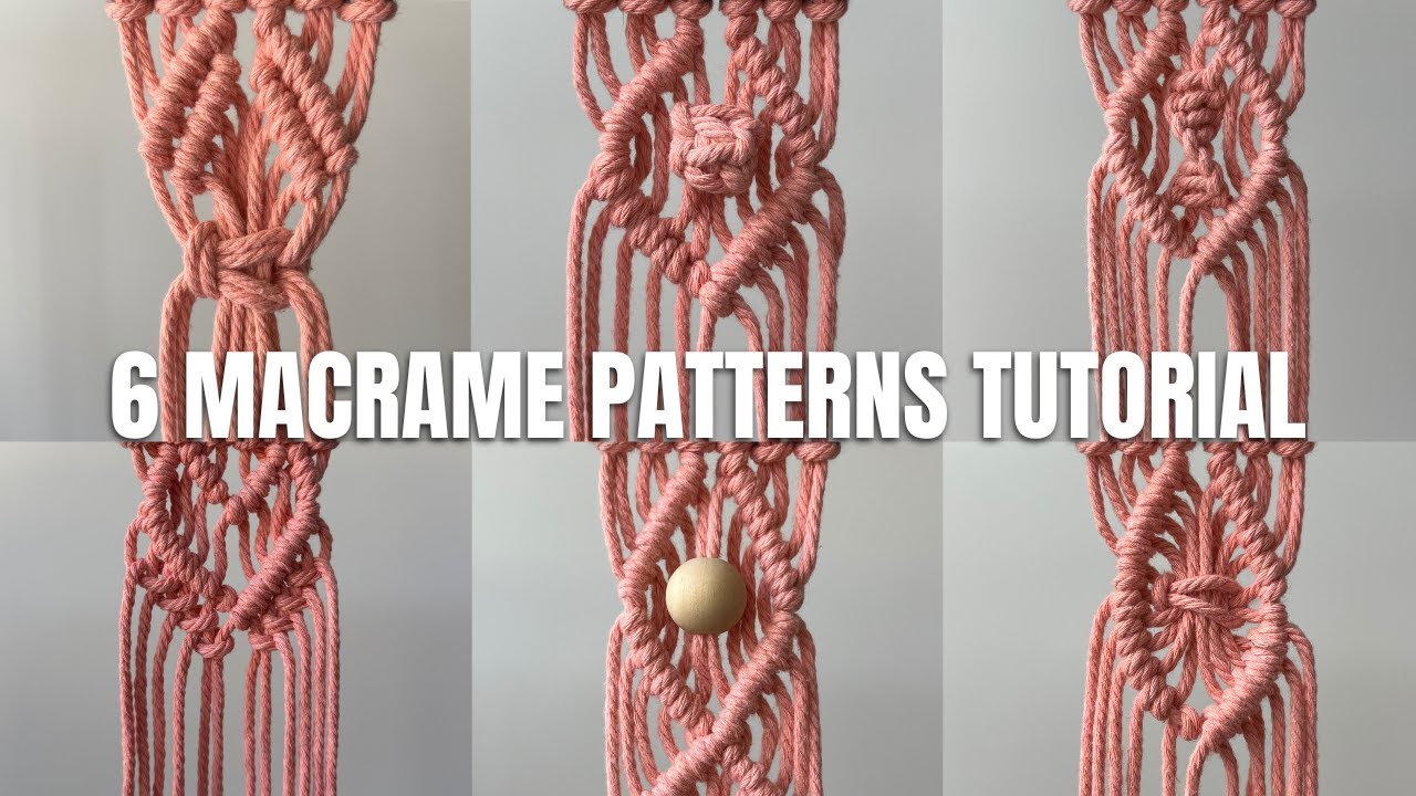 6 Easy Macrame Patterns in Pink | Beginner Friendly Step-by-Step ...