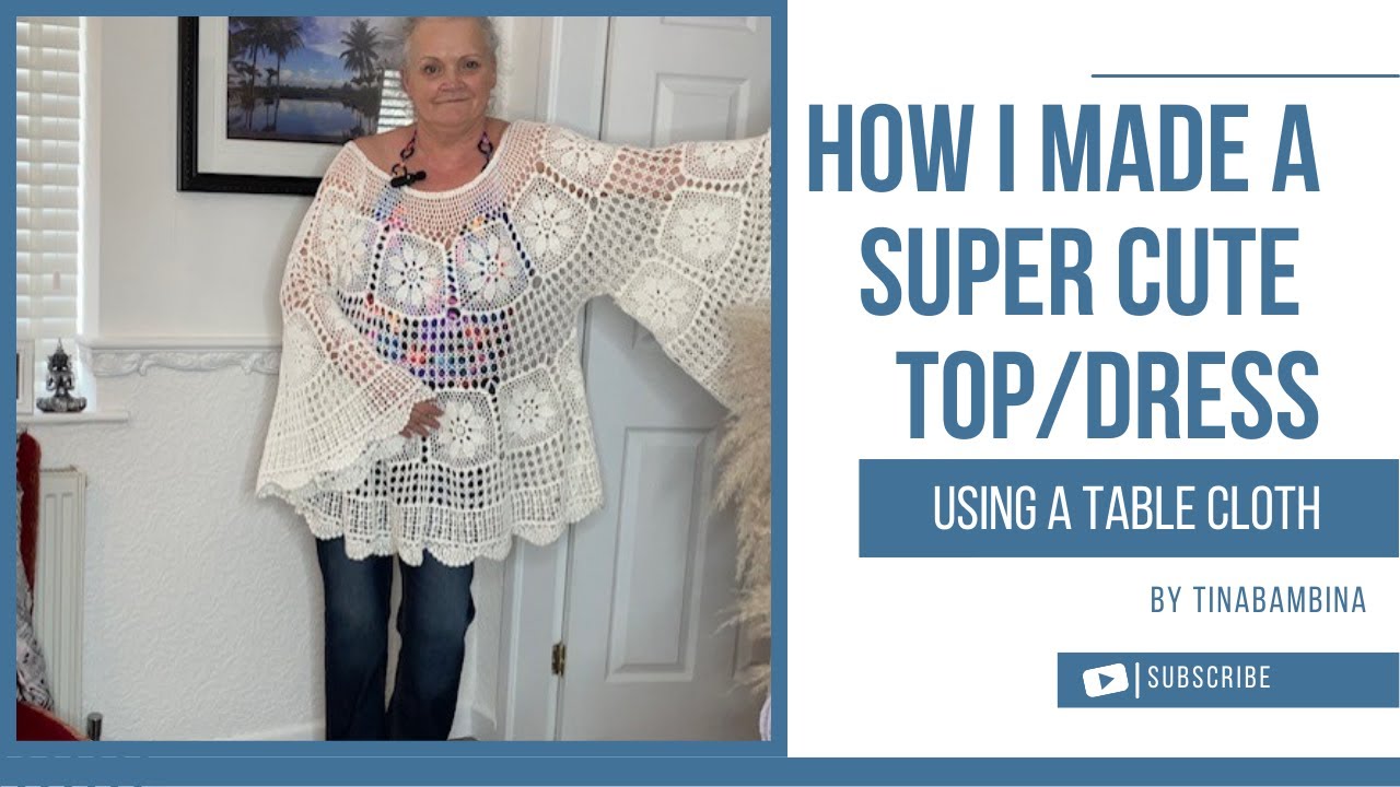 How I made a super cute top/dress using a table cloth! - YouTube