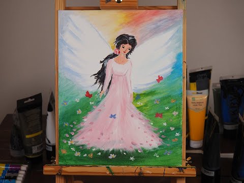 Easy Acrylic Painting | Angel - YouTube
