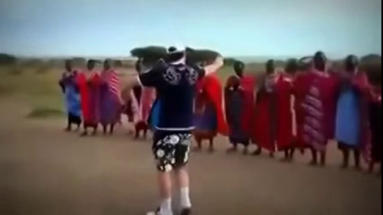 White man dances in front of African tribe - YouTube