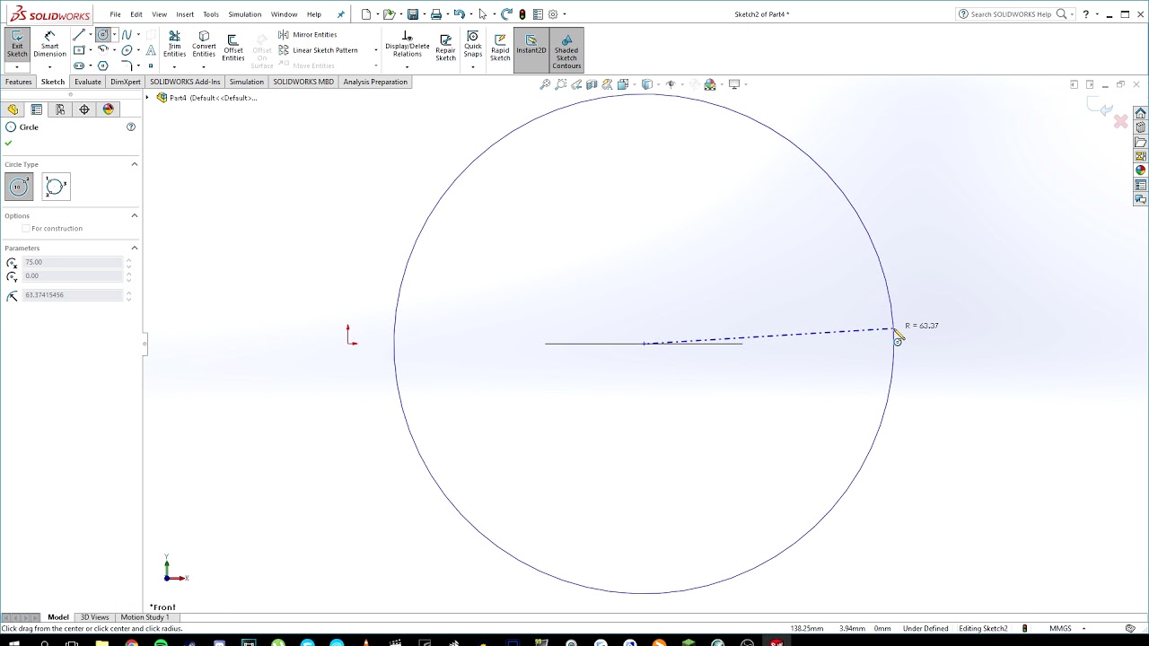 CAD 1 SolidWorks 2017 - Swept Boss/Base - YouTube