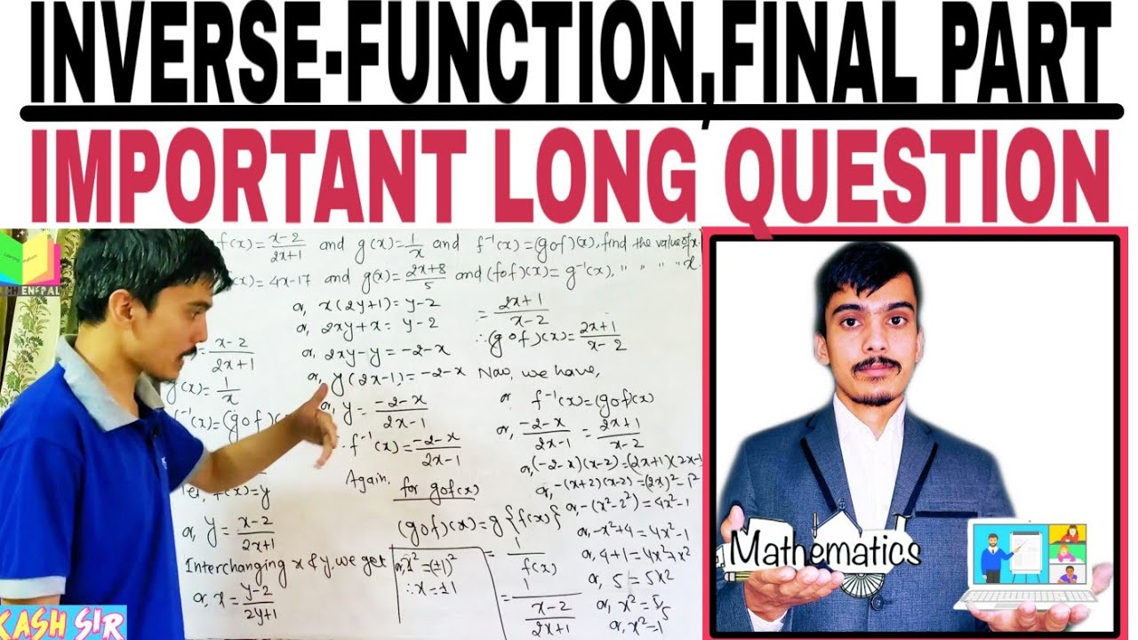 Inverse Function FINAL PART ||Important Long Questions of function ...