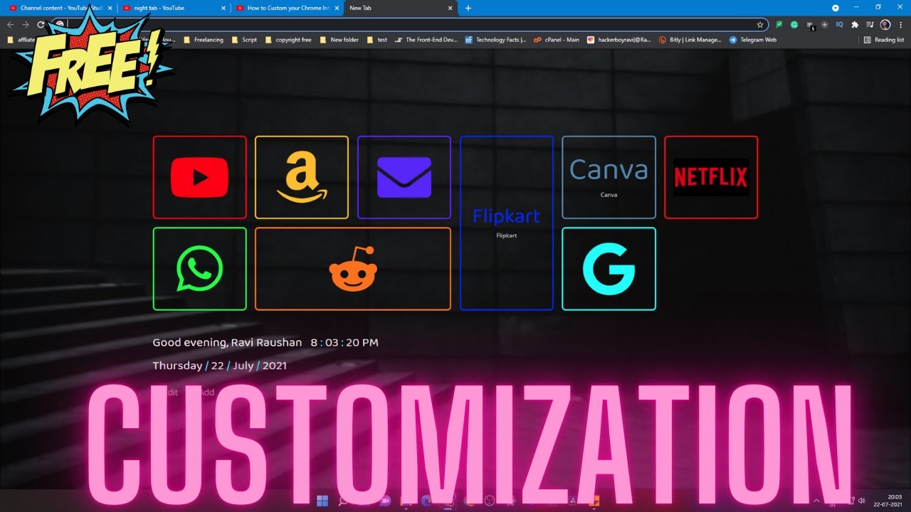 How to Custom your Chrome Interface (2021 | FREE) Hitech Gyan - YouTube
