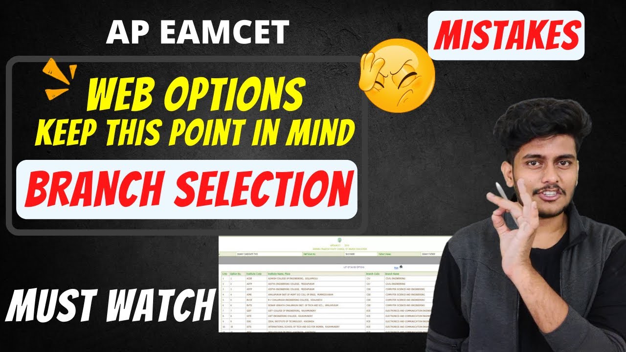 Branch Selection Mistakes in Web Options || Counselling Tips || MUST ...