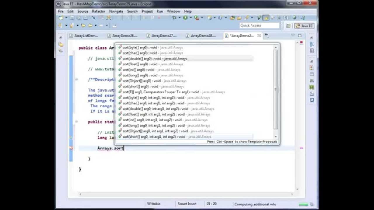 java.util.Arrays.binarySearch(long[] a, long key) - YouTube