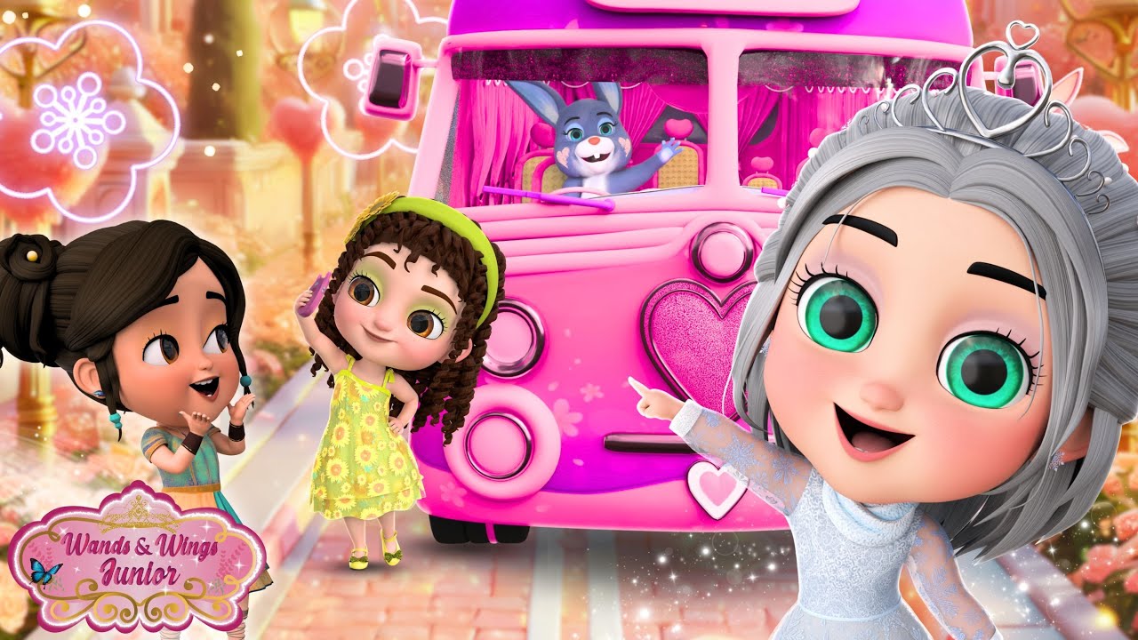 Wheels on the Pink Bus | Princesses Pink Party Rhymes | Wands & Wings ...