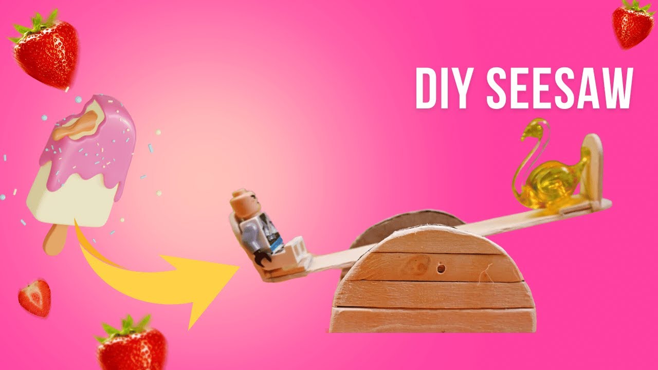 How to Make a Simple Seesaw with Popsicle Sticks | DIY Toy Craft for ...