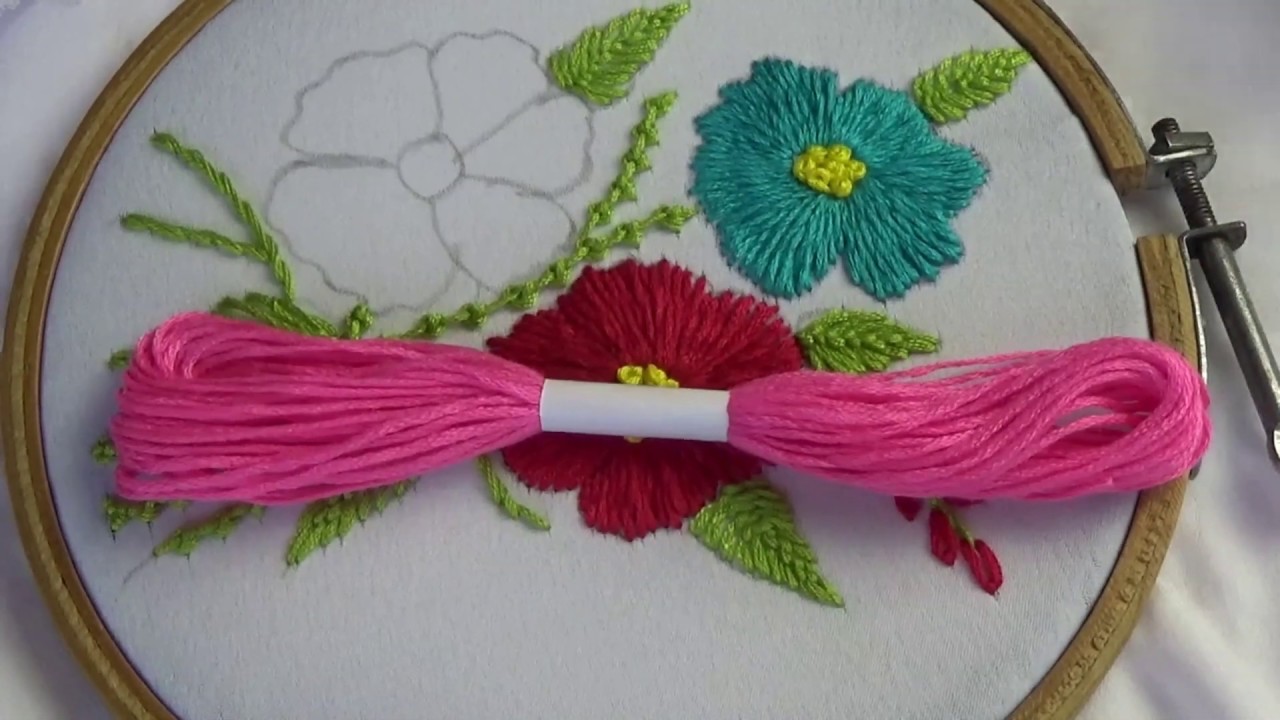 Hand Embroidery | Romanian Stitch Flower Embroidery | Easy Flower ...