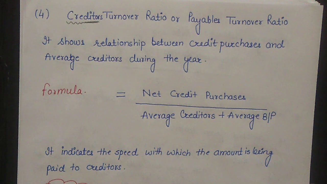 Creditor Turnover Ratio(Activity Ratios or Turnover ratios) Part No.4 ...