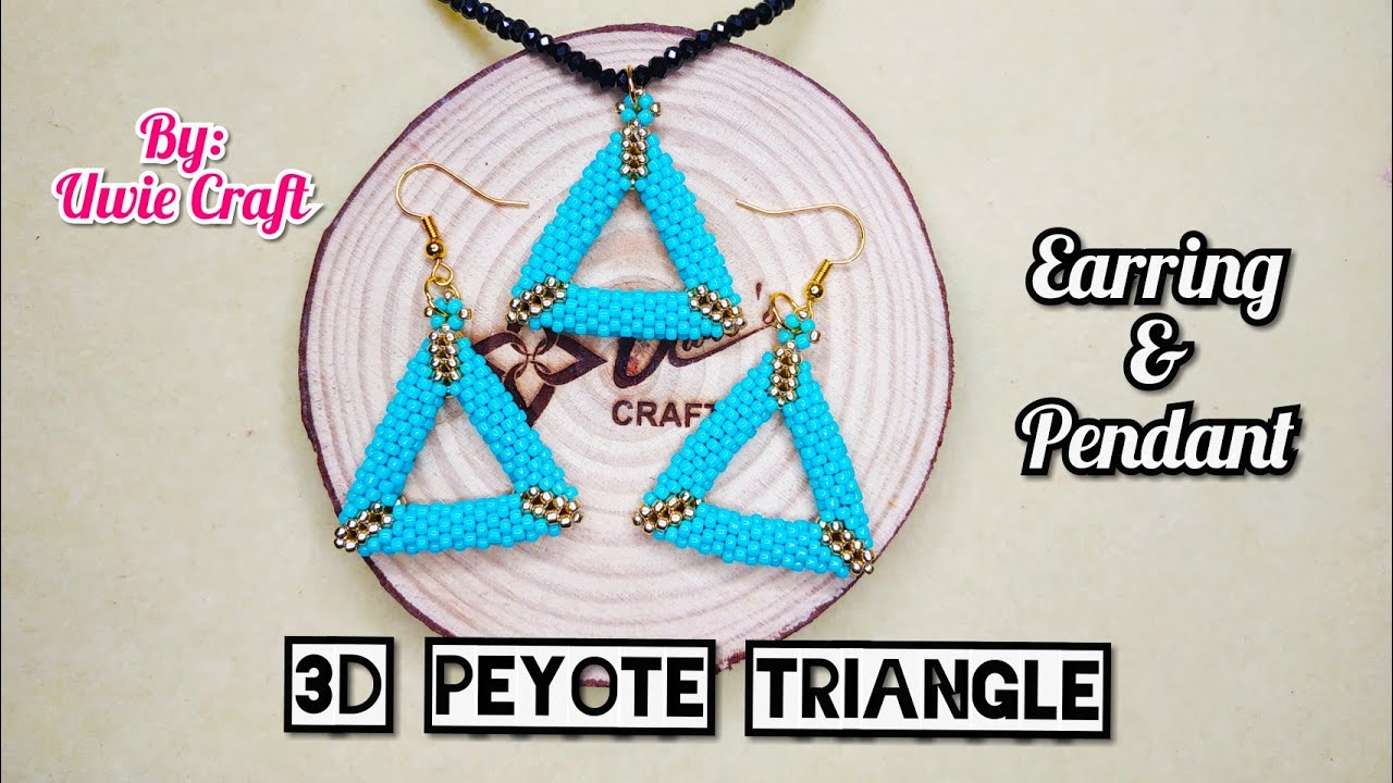 Beading Tutorial: How to make 3D PEYOTE TRIANGLE EARRING OR PENDANT ...