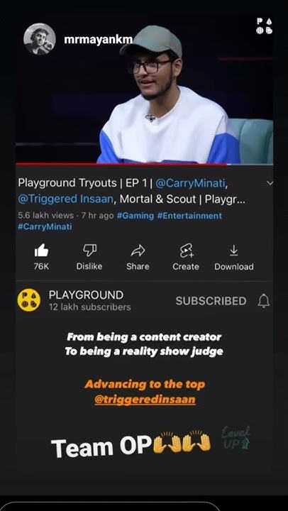 Playground tryouts with Triggered Insaan, Carry Minati, Mortal and Scout #shorts #shortsvideos ...