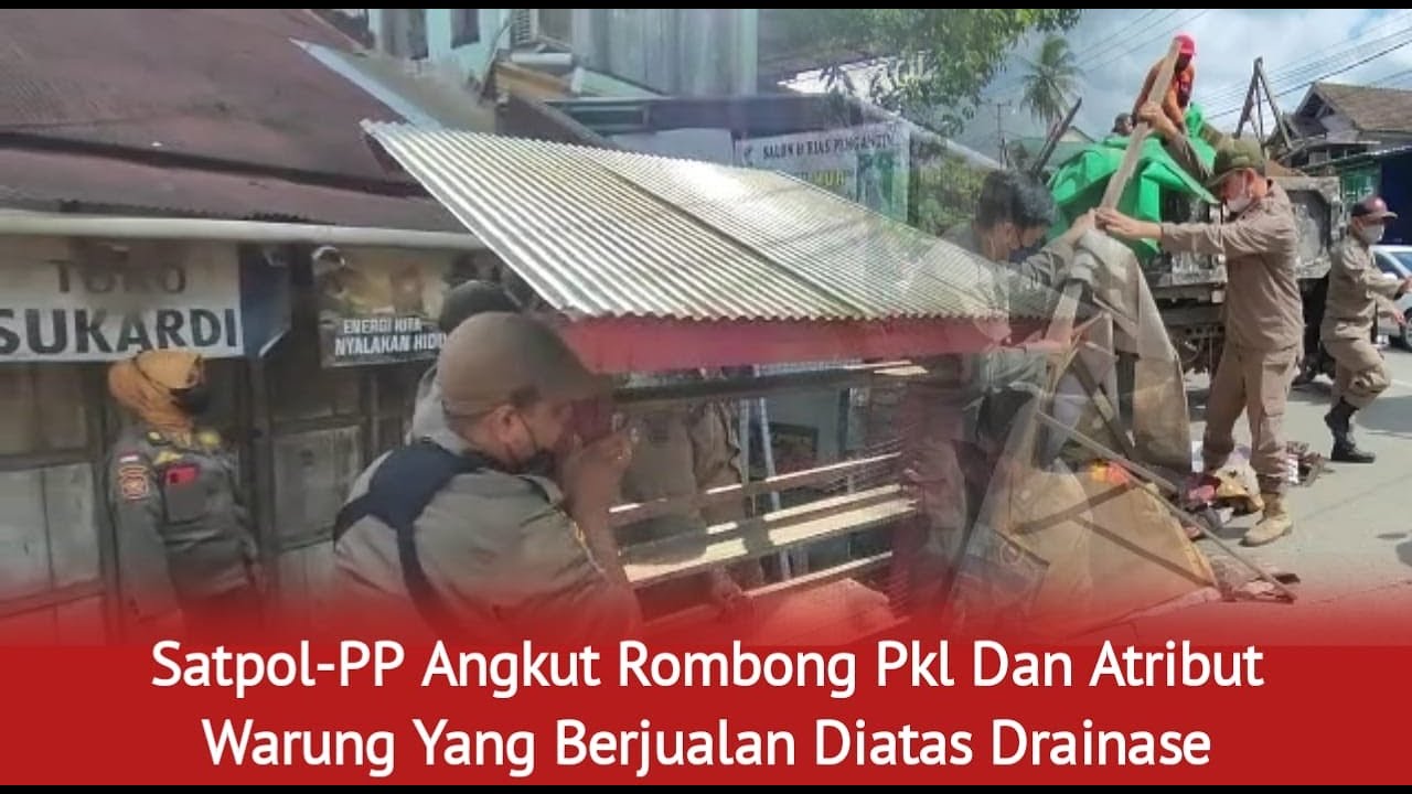 Satpol-PP Angkut Rombong PKL Dan Atribut Warung Yang Berjualan Diatas ...