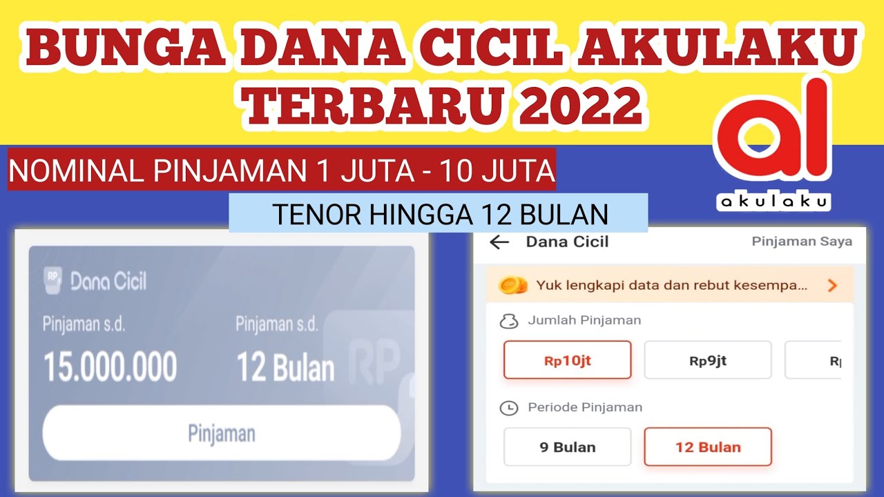 REVIEW BESARAN BUNGA DANA CICIL AKULAKU TERBARU 2022 - NOMINAL PINJAMAN ...