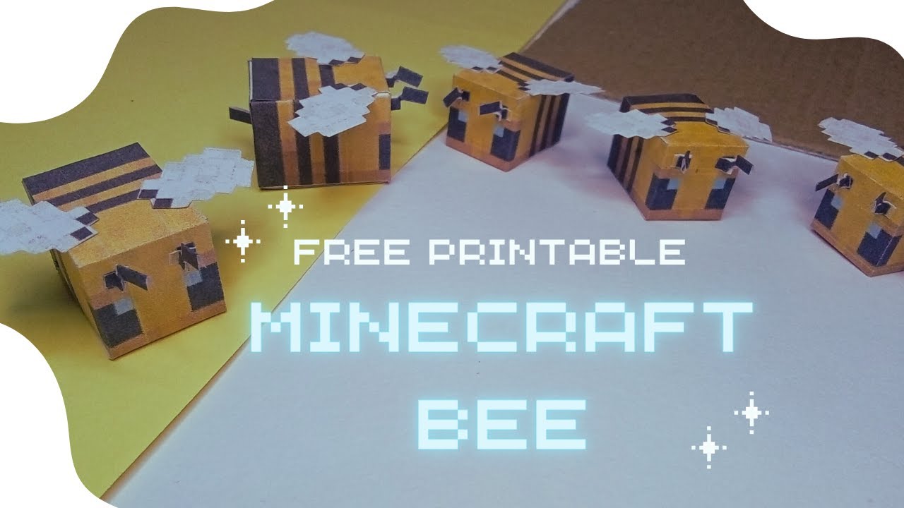 DIY Minecraft Bee ( free printable ) | Making | flore's page - YouTube