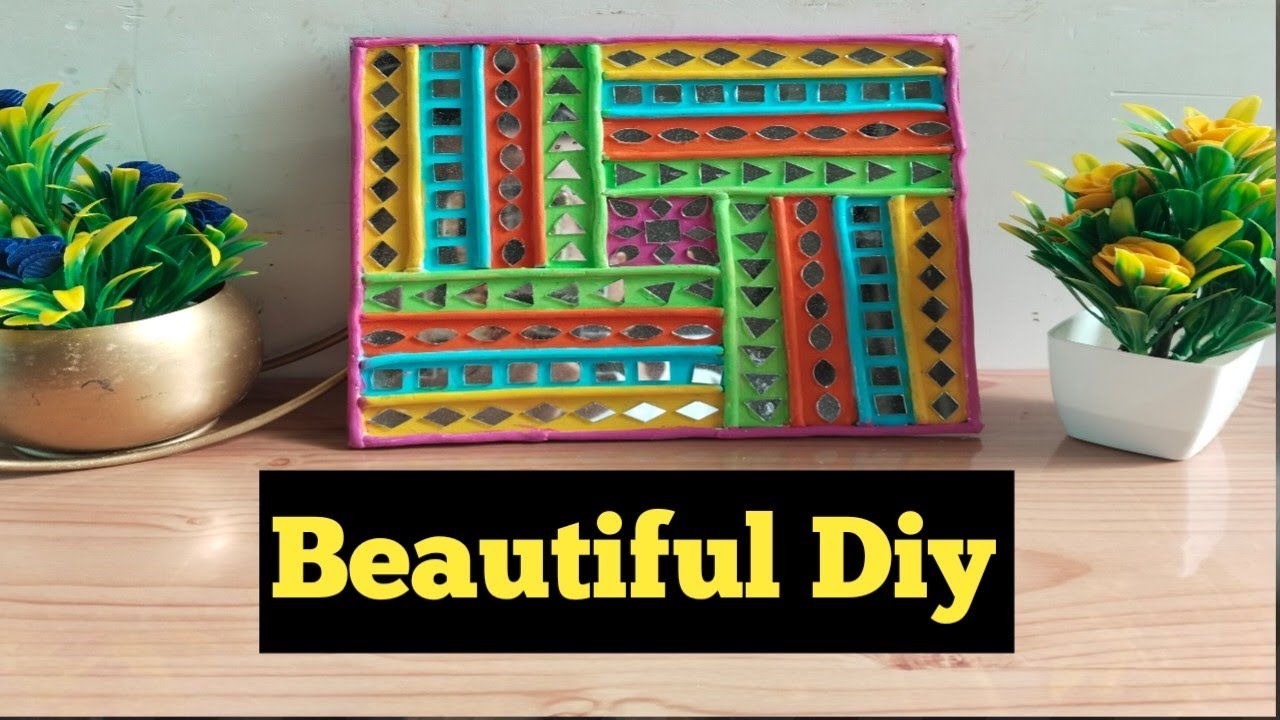 Easy Design Lippan Art Diy|Lippan Mirror Art Making - YouTube
