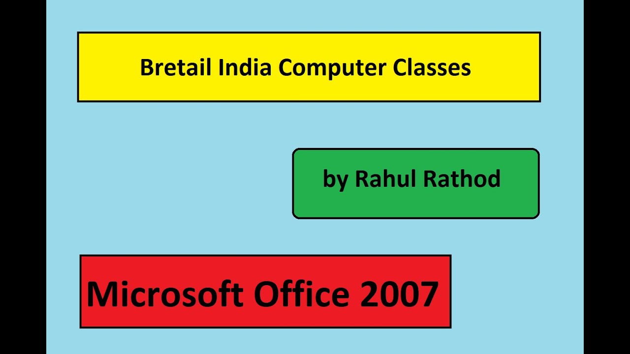 Microsoft Office 2007 Kya Hota Hai Puri Jaan Kaari By Rahul Rathod
