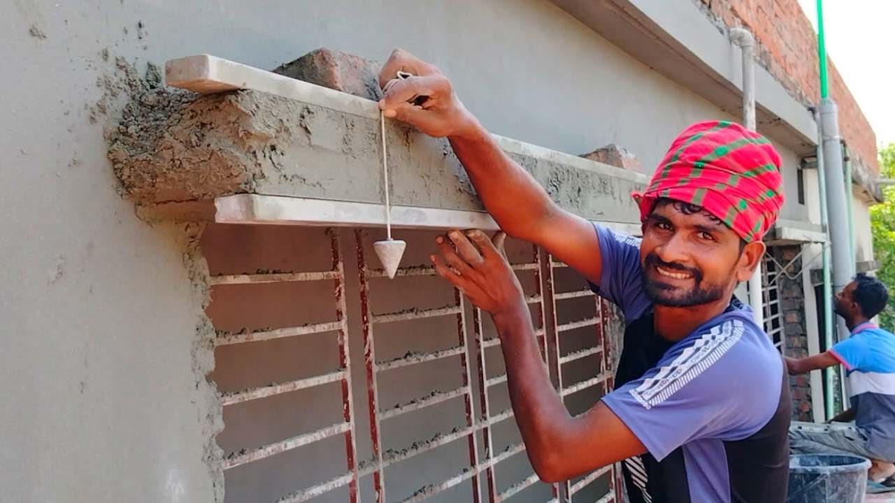 Plastering techniques of Loft_1BHK window Slab Properly Plastering with ...