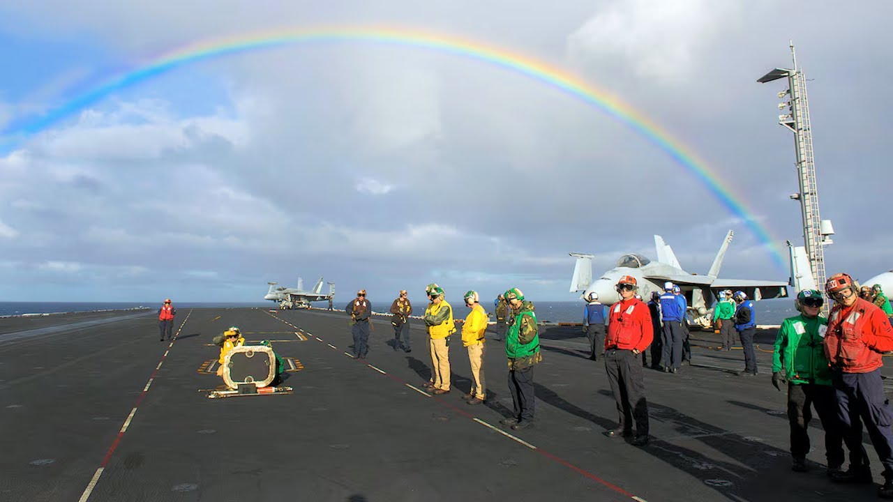 RAINBOW Flight Deck Crew Colours aboard USS Ronald Reagan during ...