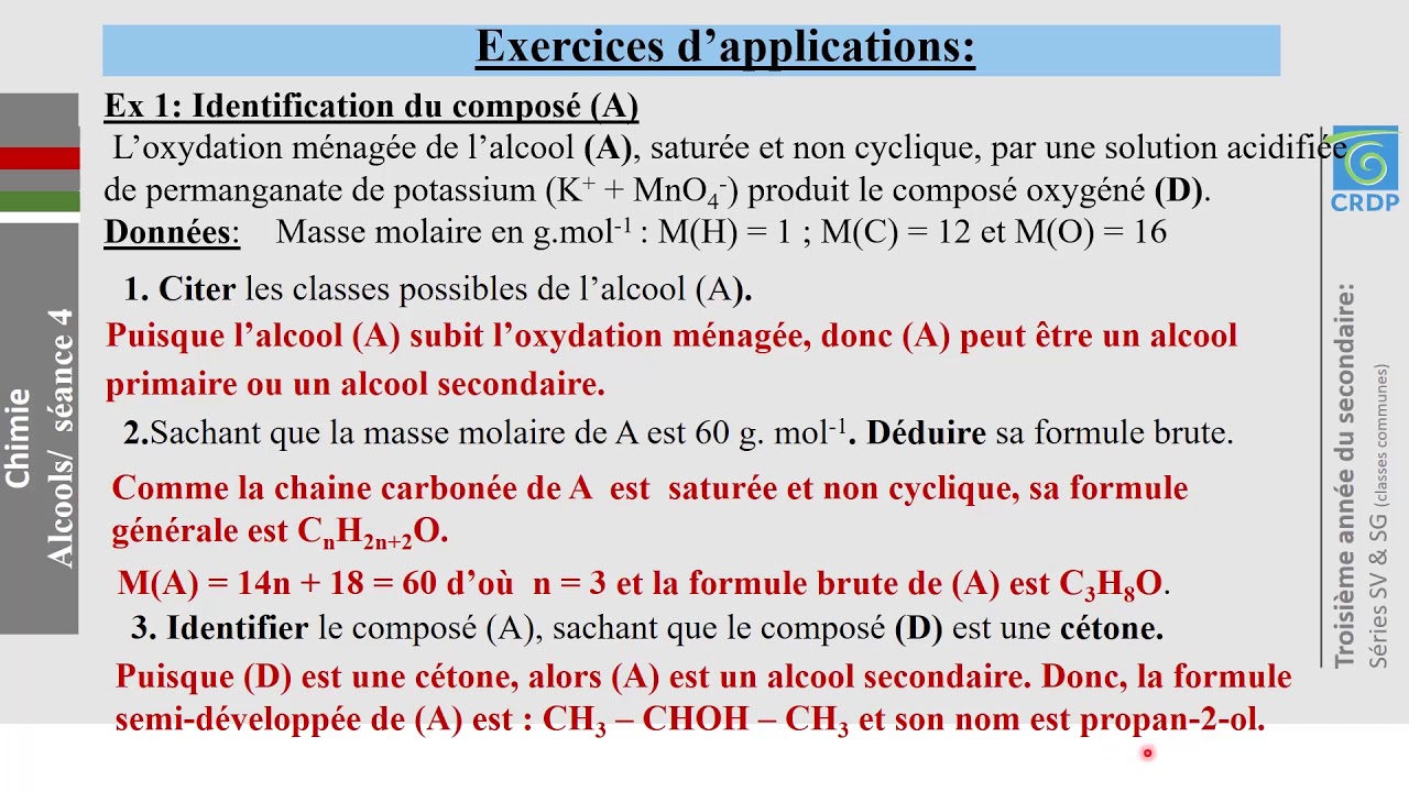 Chimie Alcool - YouTube