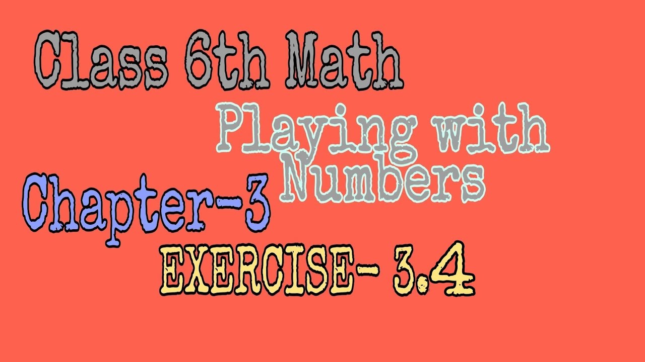Class 6th MATH Chapter 3 Exercise 3 4 YouTube class-6th-math-chapter-3-exercise-3-4-youtube