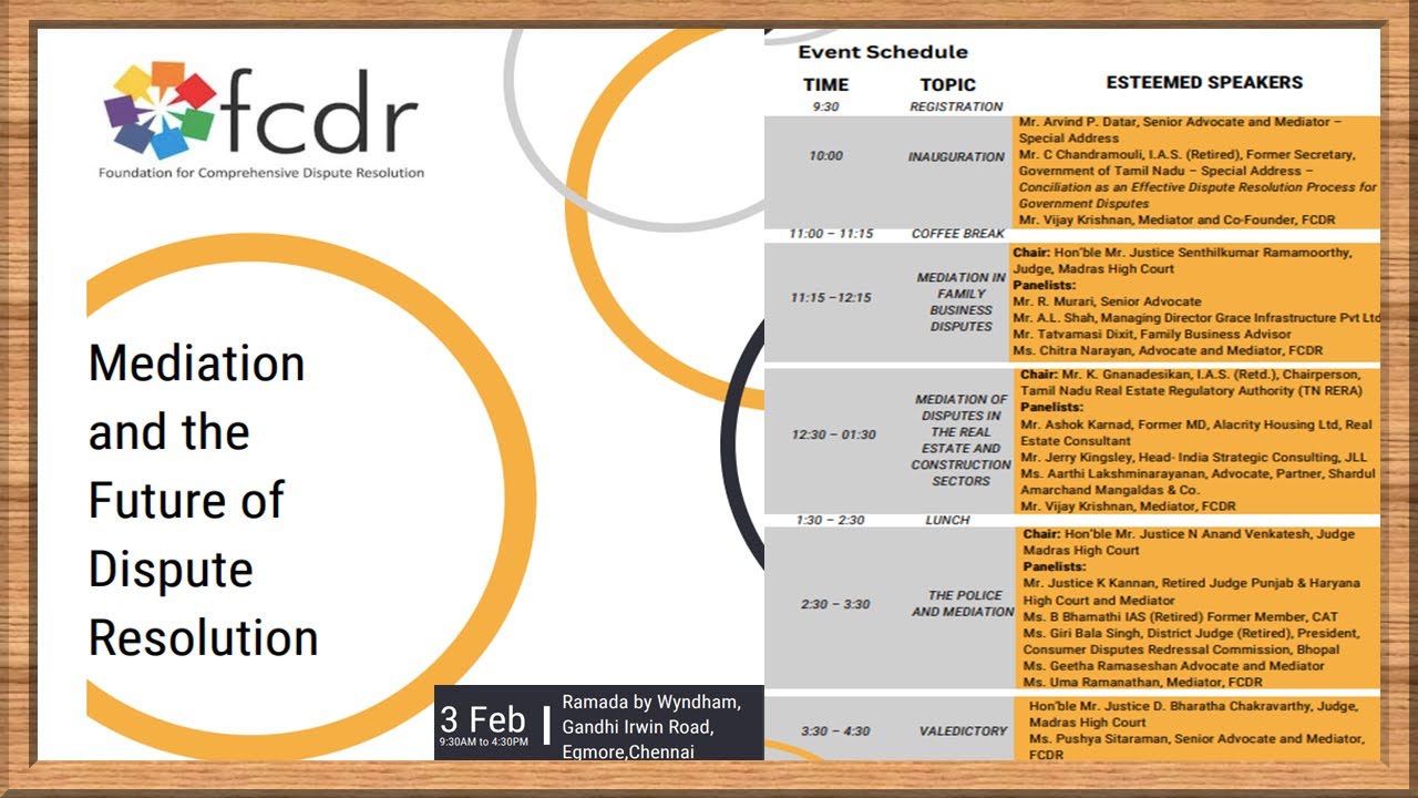 fcdr Conference on Mediation and the Future of Dispute Resolution ...