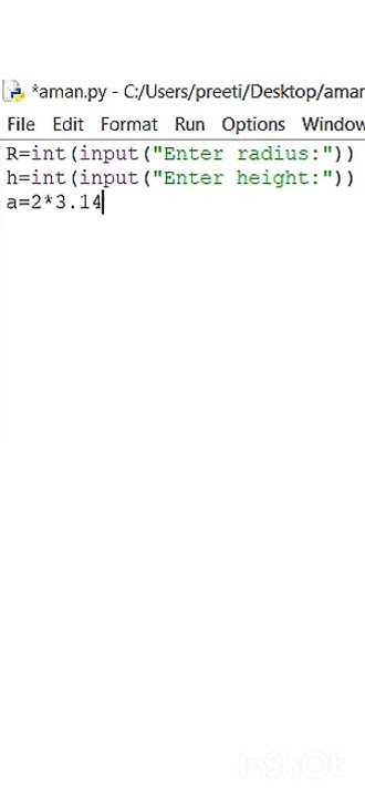 code - TSA of cylinder #coding #python - YouTube