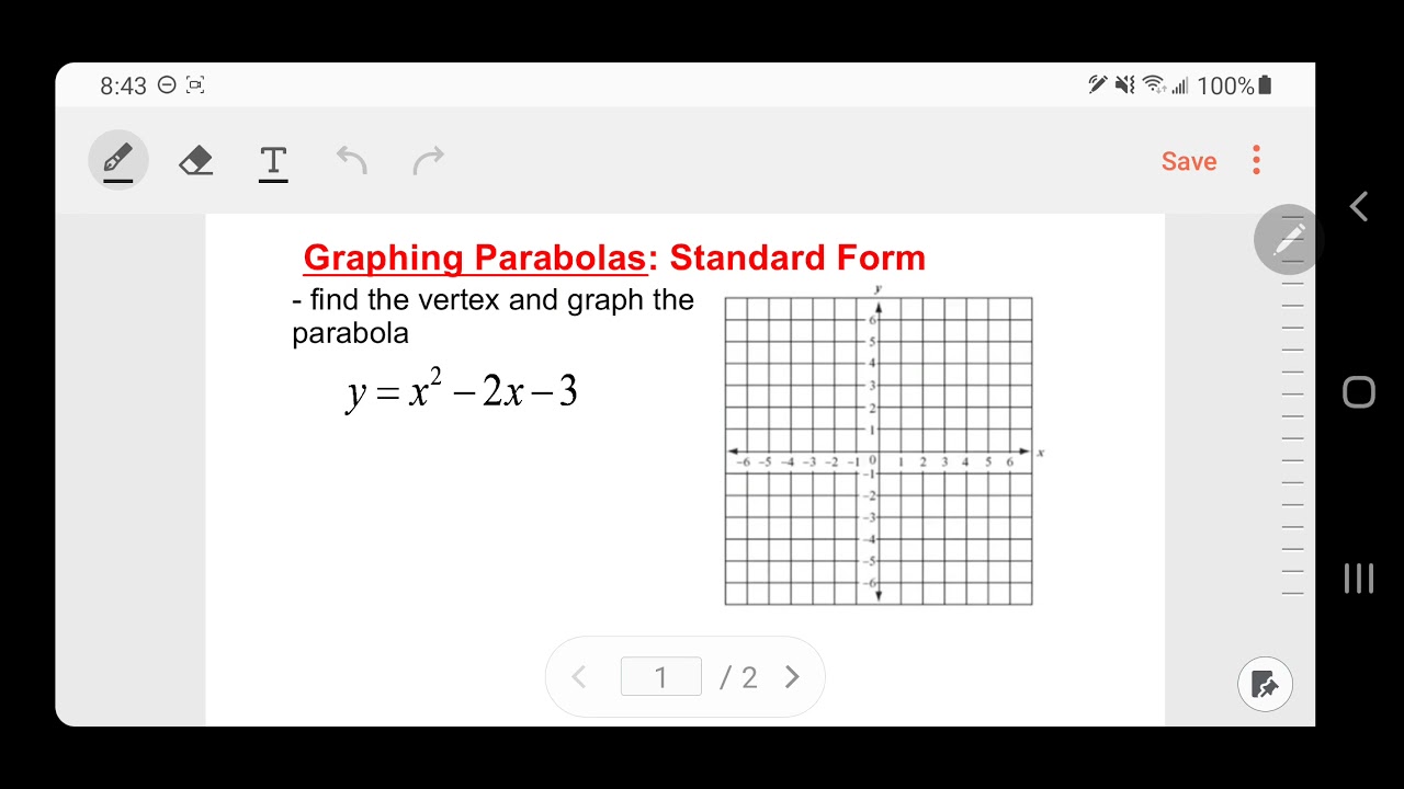 Graph Quadratic Functions from Standard Form (Graph Parabola) - YouTube