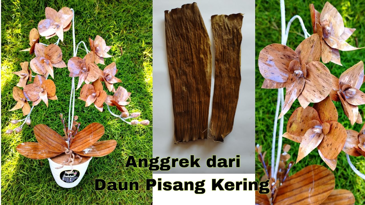 Cara Membuat Bunga Anggrek dari Daun Pisang Kering - YouTube