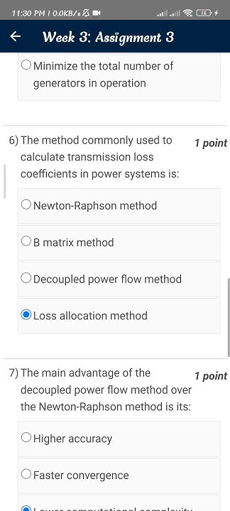 Nptel Economic Operations and Control of Power Systems assignment 3 2024 - YouTube