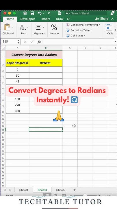 How to Use the RADIANS Function in Excel for Trigonometry! #excel #excelshorts - YouTube